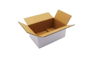 Corrugated Box, White, 32ECT, 9" L x 6" W x 4" H | ind