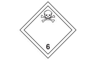 Dangerous Goods Class 6.1 Poisonous Group Label, Black on White Gloss ...